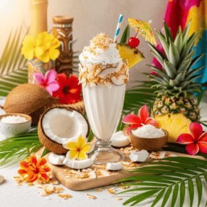 Tropical Coconut Milkshake Recipe – Creamy, Sweet - 5 Min Cook